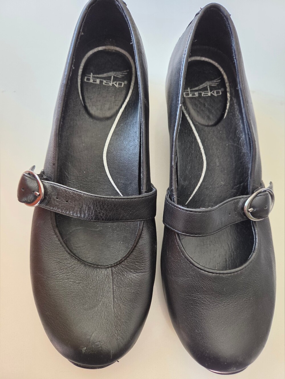 Dansko | Shoes | Dansko Black Mary Jane Leather Flats With Buckle Strap ...